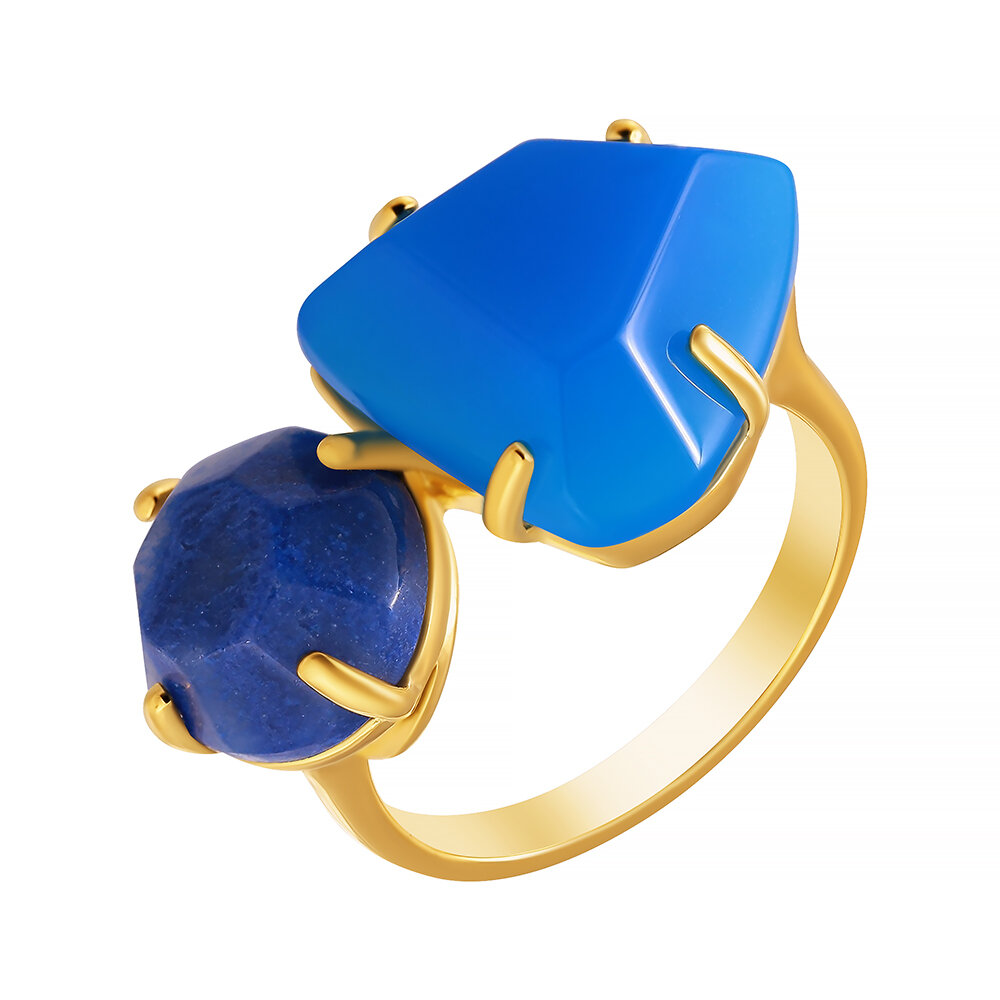 Кольцо, серебро, 925 проба, содалит, агат