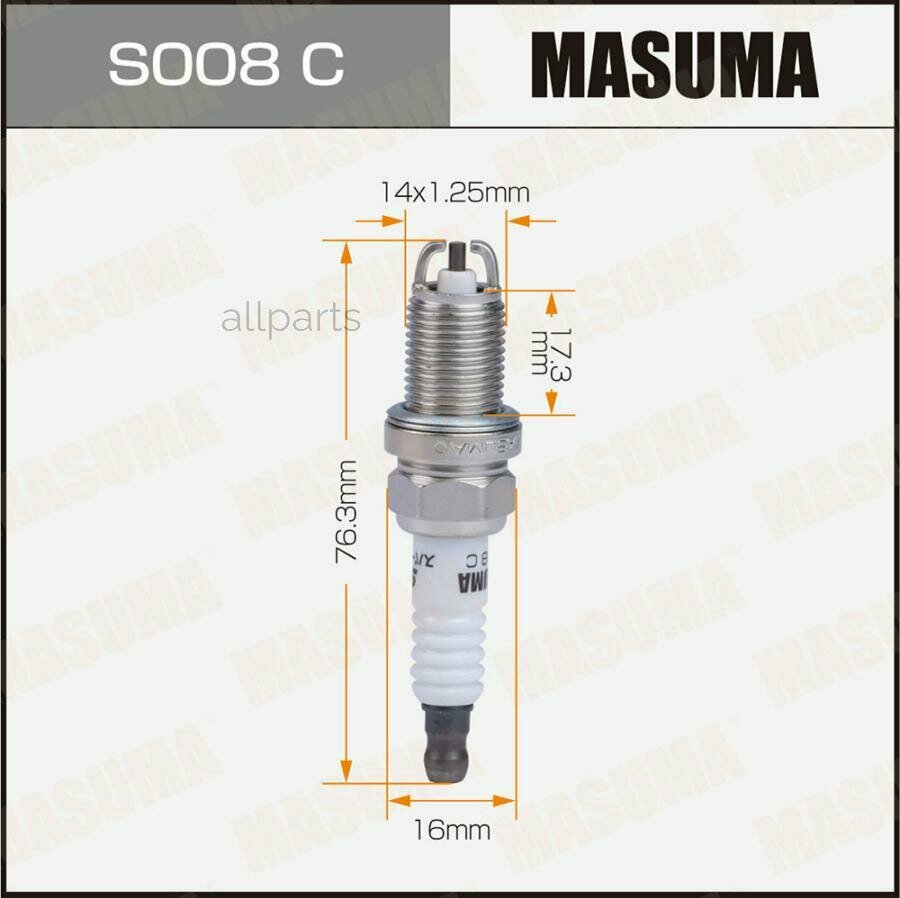 MASUMA S008C свеча зажигания никелевая BKR6EKB-11(3583) MASUMA