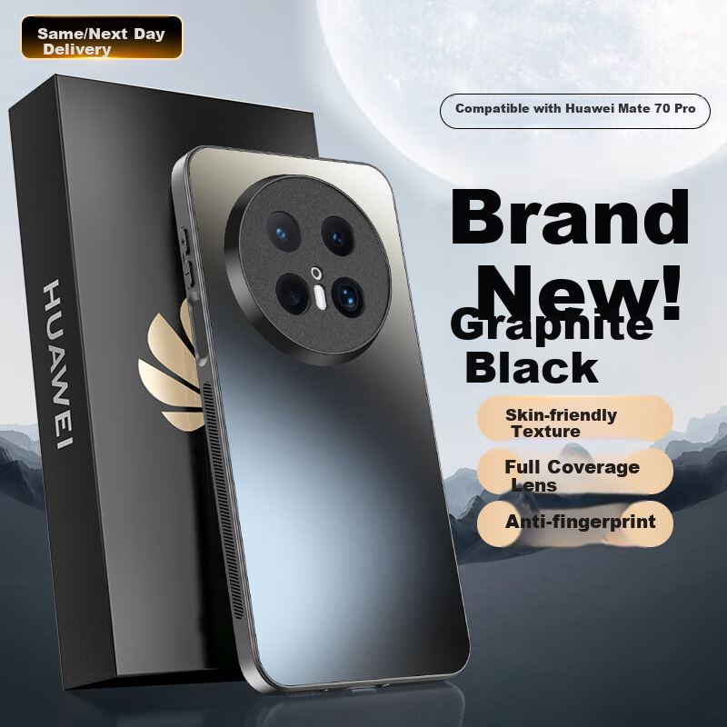 HotFire AG Matte Huawei Mate 70 Pro Phone Case Huawei Mate 70 Pro Protective Cover Matte Full Coverage Anti-drop Anti-fingerprint Simple - Graphite Black