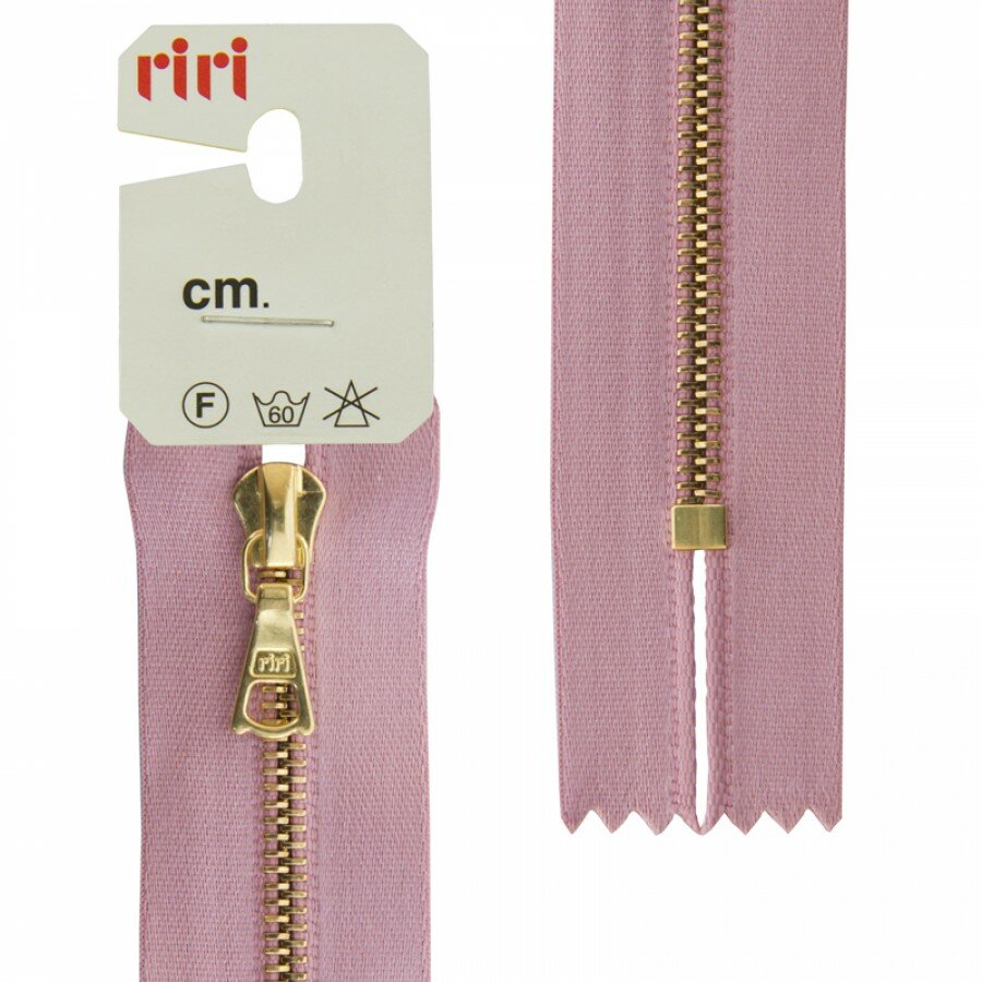 Молния металл, Gold, неразъёмная, на атласной тесьме, 4 мм, 16 см, цвет 9413, светло-сиреневый