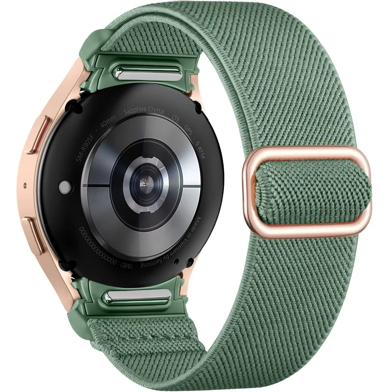 Ремешок на Samsung Galaxy Watch 5 44mm, темно-зеленый