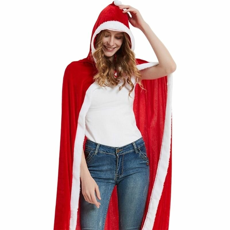 Плащ-накидка Санта Клауса с капюшоном