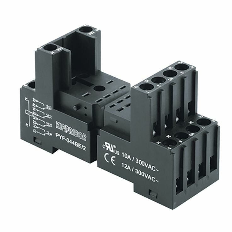 PYF-044BE/2 2-ярусная монтажная колодка с винтовыми клеммами KIPPRIBOR