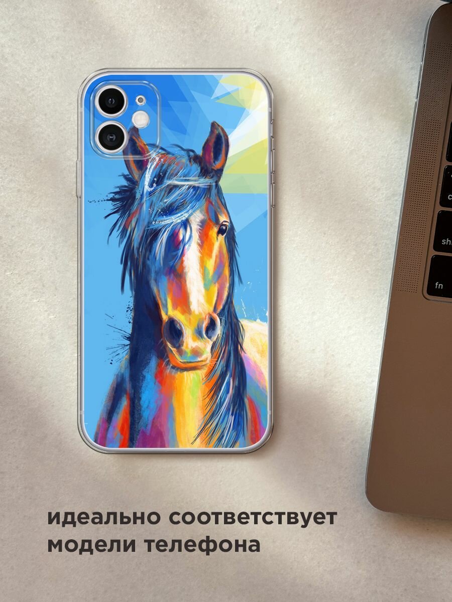 Чехол на Apple iPhone 11 / Айфон 11 с принтом "Лошадь арт 3" — фото 1