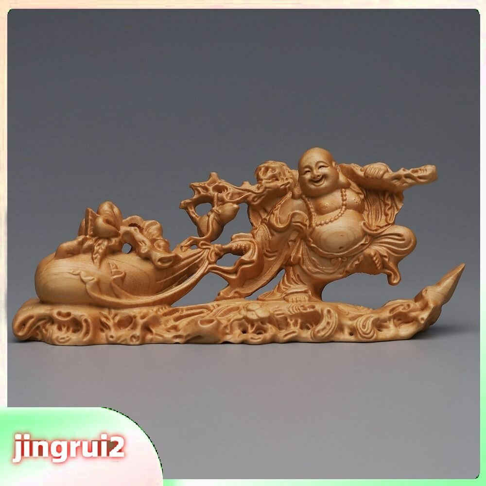 Статуэтка "Хотей с денежным мешком" Фен-Шуй, Дерево Туя (6.2*13.7 см.)