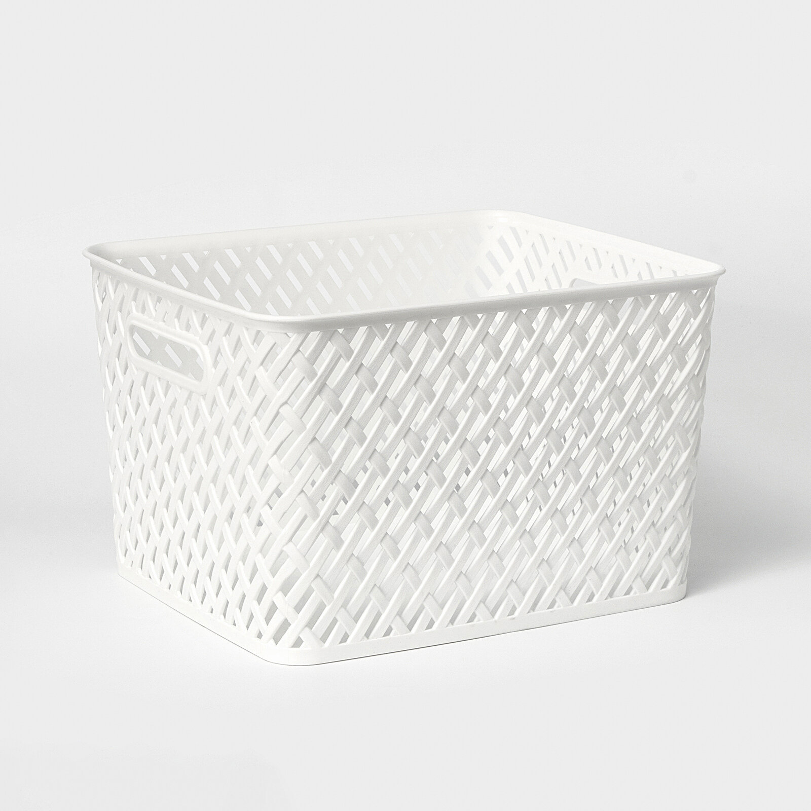 Корзина Альтернатива «Плетёнка», для хранения, 34.5×30×22.5 см, белый