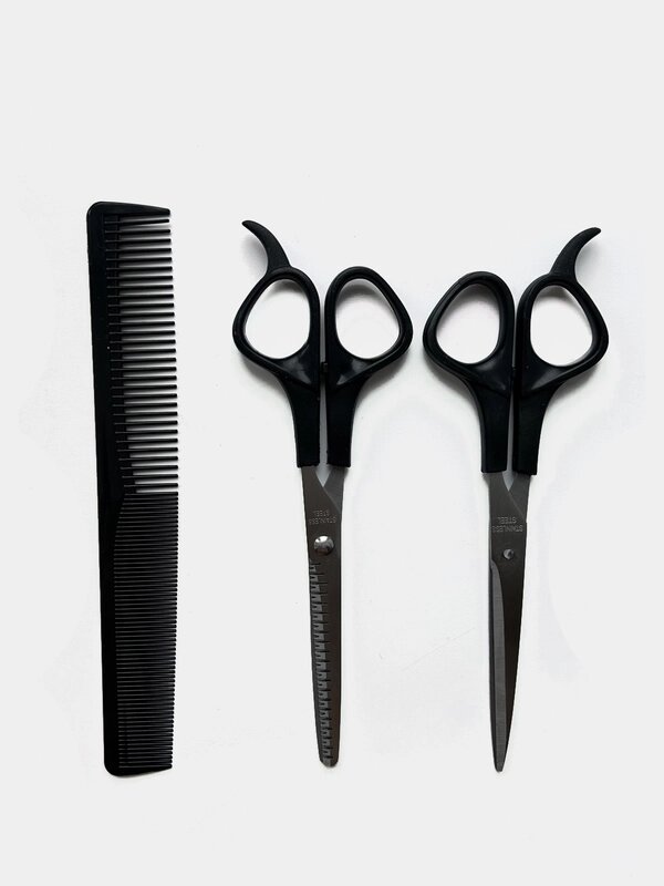 Набор ножниц для стрижки волос парикмахерские с расческой, прямые, филировочные