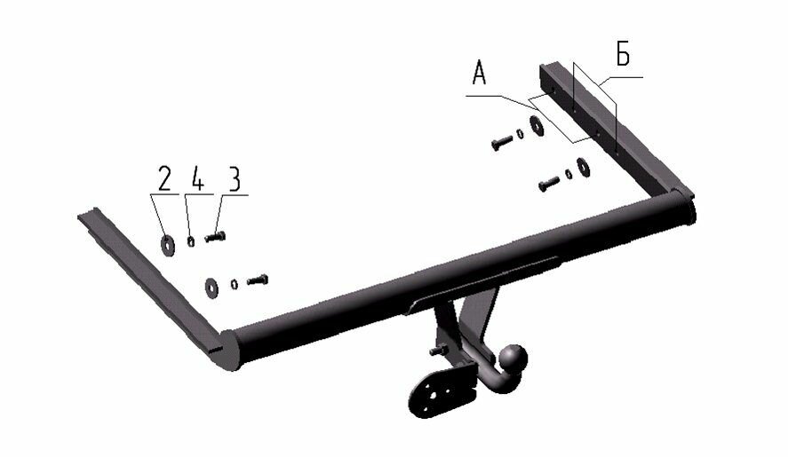 Фаркоп для Ford Focus I седан/хетчбек 1998-2004 Тип шара: A. Нагрузки: 1250/75 кг, FD 02