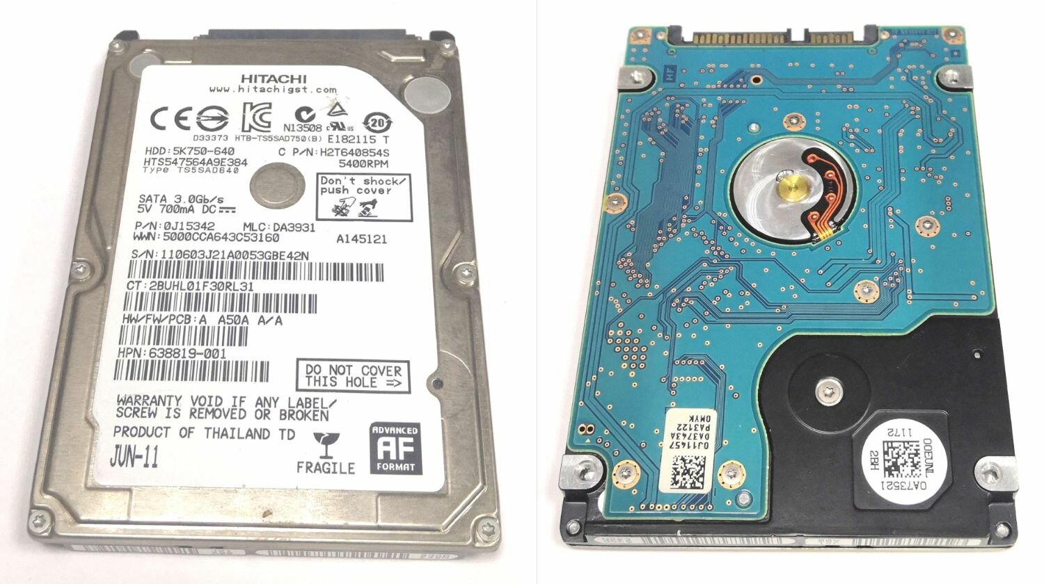 Внутренний жесткий диск Hitachi hgst 2.5 HDD 640 GB H2T640854S