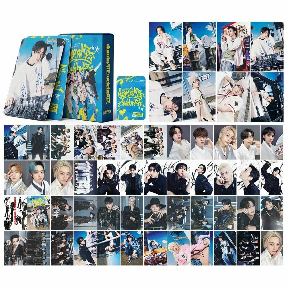 LOMO-карточки с альбомом STRAY KIDS World Tour dominATE celebrATE , 55 шт. K-POP HOP STRAYKIDS 2025, мини-фотокарточки SKZOO