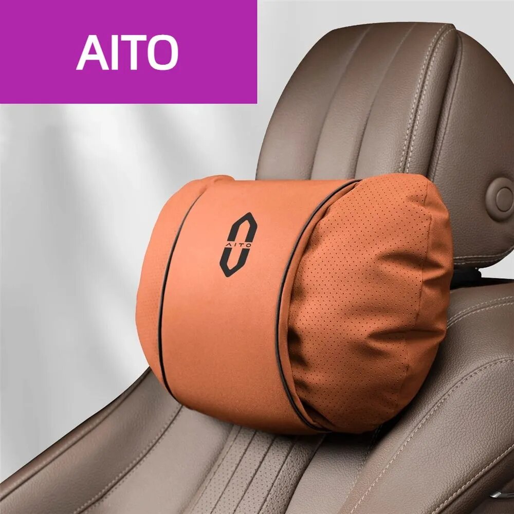 Автомобильная подушка Aito M5 M7 M9 на подголовник, экокожа, 1 шт.