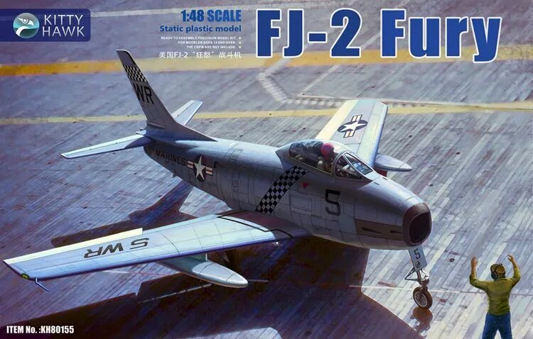 Kitty Hawk KH80155 1/48 scale FJ-2 Fury Plastic Model Kit Набор моделей самолетов 2019 Самолеты