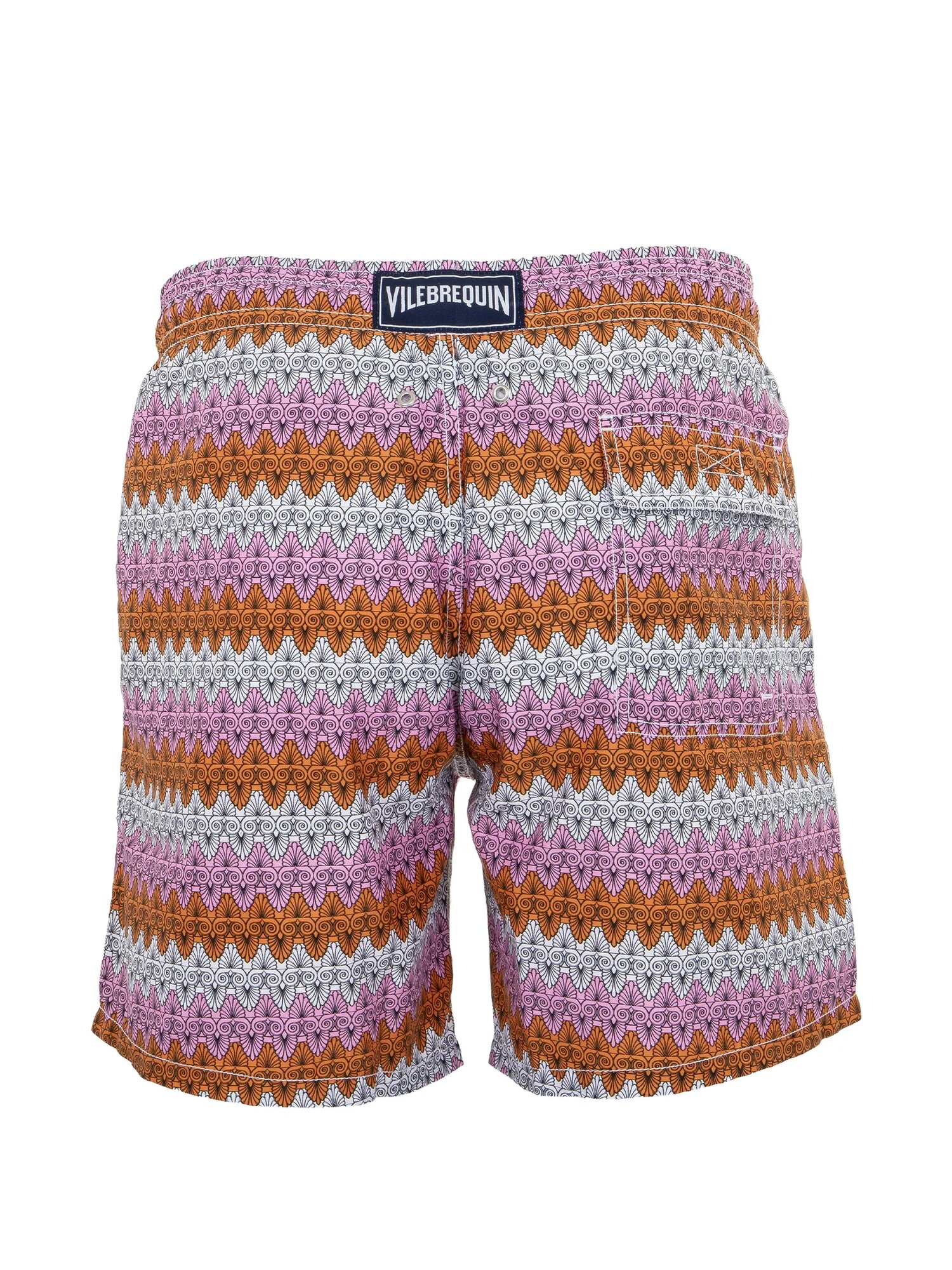 Шорты для плавания Vilebrequin Geometric-print drawstring swim shorts, размер 48, зеленый/оранжевый — фото 1