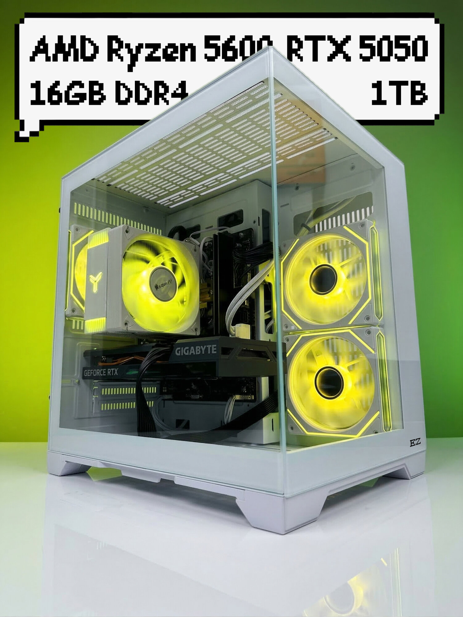 Игровой ПК EZPC RTX 5050 | Ryzen 5 5600 | 16GB DDR4 | 1TB SSD | Win 10 Pro