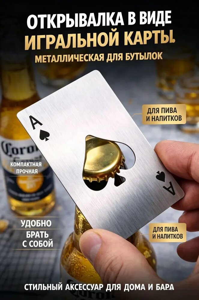 Открывалка сталь серебристый