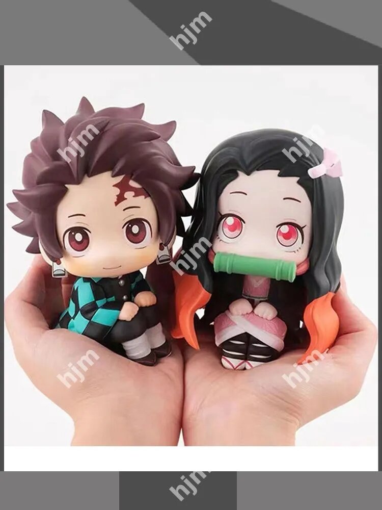 Фигурка Клинок рассекающий демонов Камадо Танджиро, Незуко Камадо/Demon Slayer Kamado Tanjiro, Kamado Nezuko Figure(9cm)