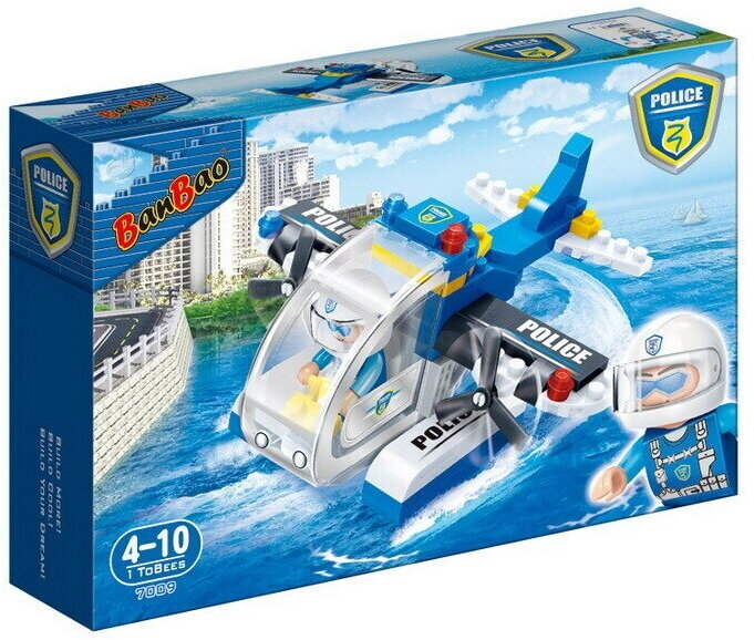 Конструктор Banbao "Полицейский гидроплан", 112 деталей