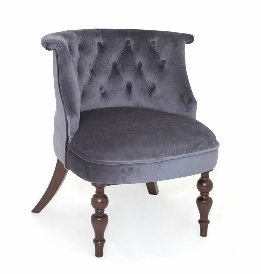 Кресло RB Бархат темный тон / 36 - голубовато-серый Размеры: Высота 740мм Глубина 700мм Ширина 690мм