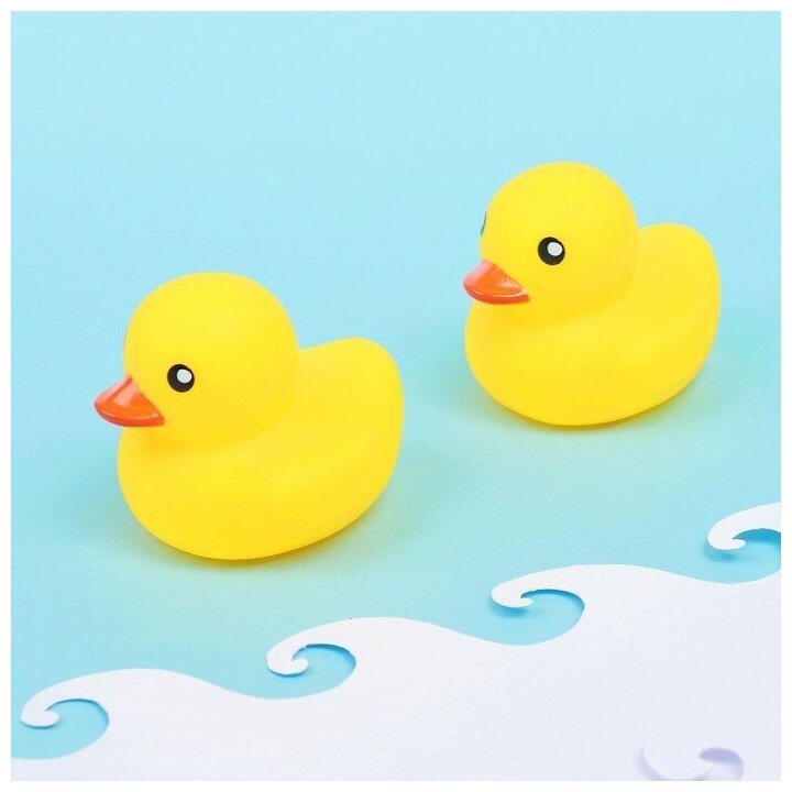 Набор игрушек для игры в ванне ТероПром 2351899 «Уточки», с пищалкой, 2 шт, размер 7 см, 2351899