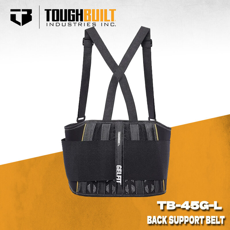 TOUGHBUILT TB-45G-L Пояс для поддержки спины Gelfit, размер L, 40-48 дюймов. Подтяжки с креплением на талии. Удобная и прочная часть инструмента.
