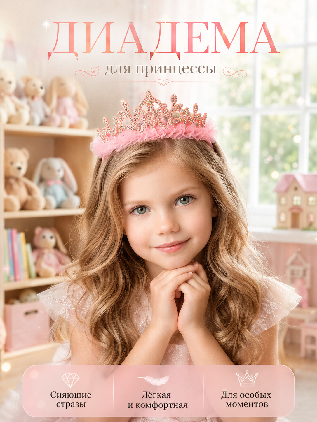 Ободок корона для девочки диадема для девочки тиара