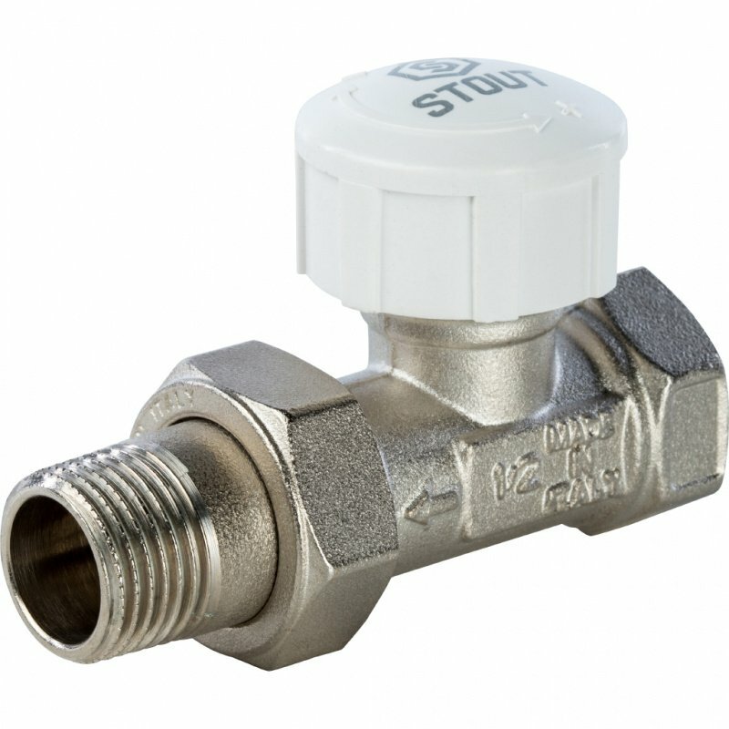 Клапан термостатический прямой 1/2" х 3/4" ЕК ВН STOUT