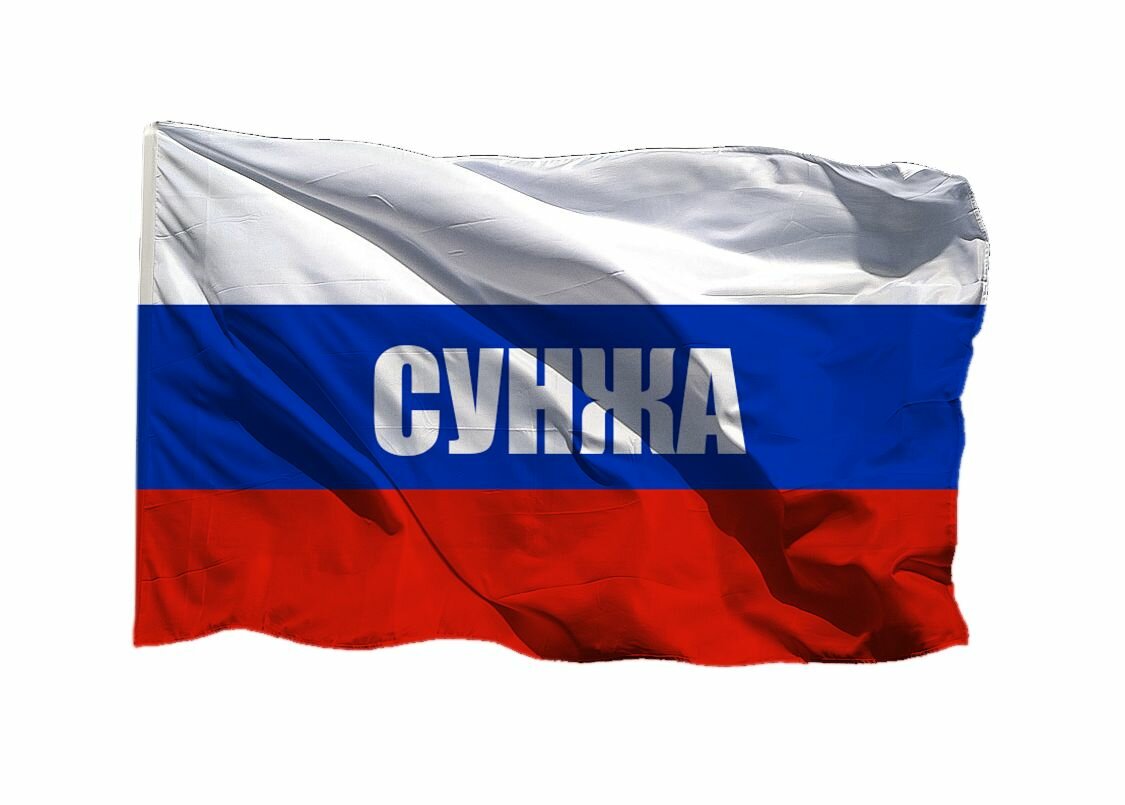 Флаг Сунжи на сетке, 90х135 см - для улицы, для флагштока