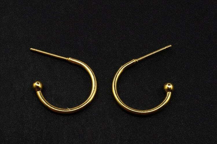 Гвоздики основы для серег 15х20х3х0,8мм, цвет золото, хирургическая сталь, 21-254, 1 пара