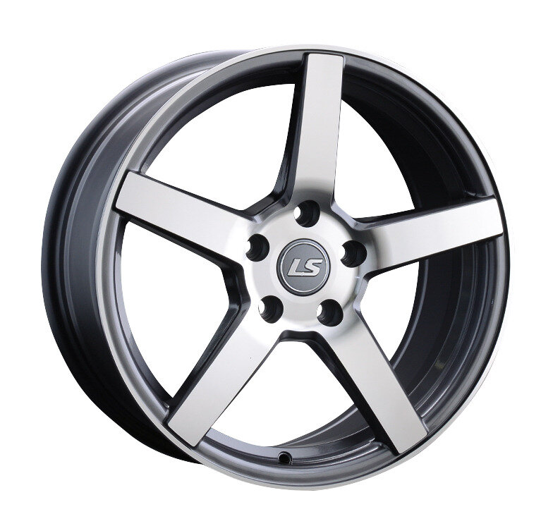 Колесный диск LS LS742 17x7.5" PCD5x114,3 ET45 D67,1 темно-серый глянцевый с полированными лучами