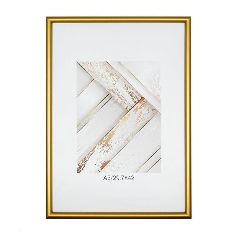 Рамка для фотографии, постера, рисунка, фоторамка 29,7х42, 30х42 (a3), минимализм, золотистая GF 6383