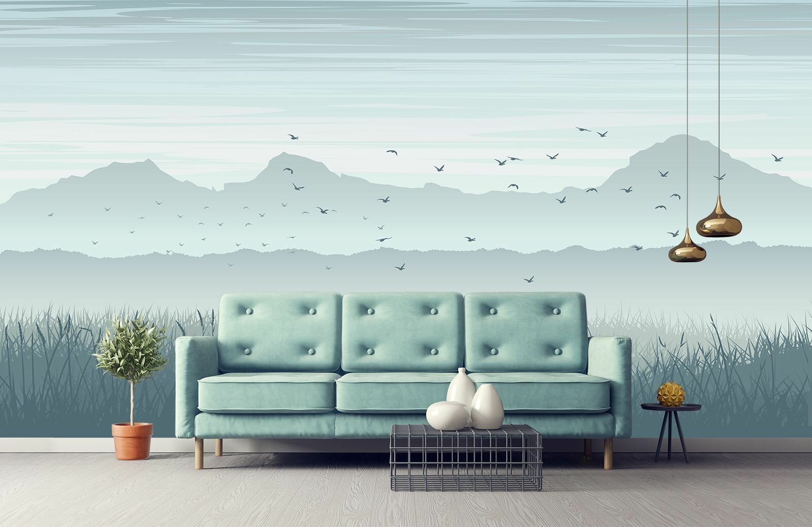 Фотообои 3d на стену флизелиновые Горы 500х270 см Luxury Walls AM11205