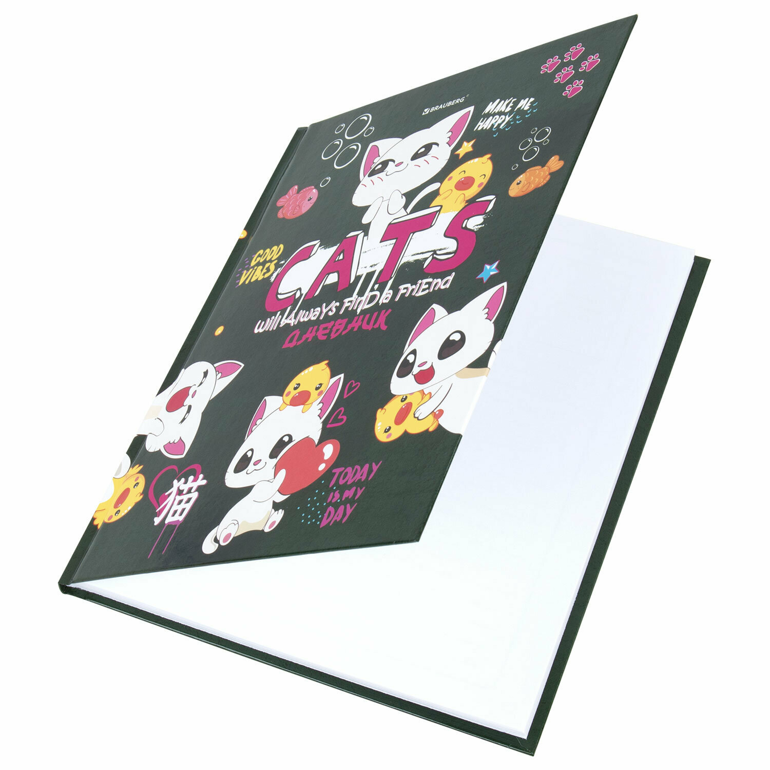 Упаковка 12 шт. Дневник 1-4 класс 48 л, твердый, BRAUBERG, глянцевая ламинация, с подсказом, "CATS & DUCK", 106831