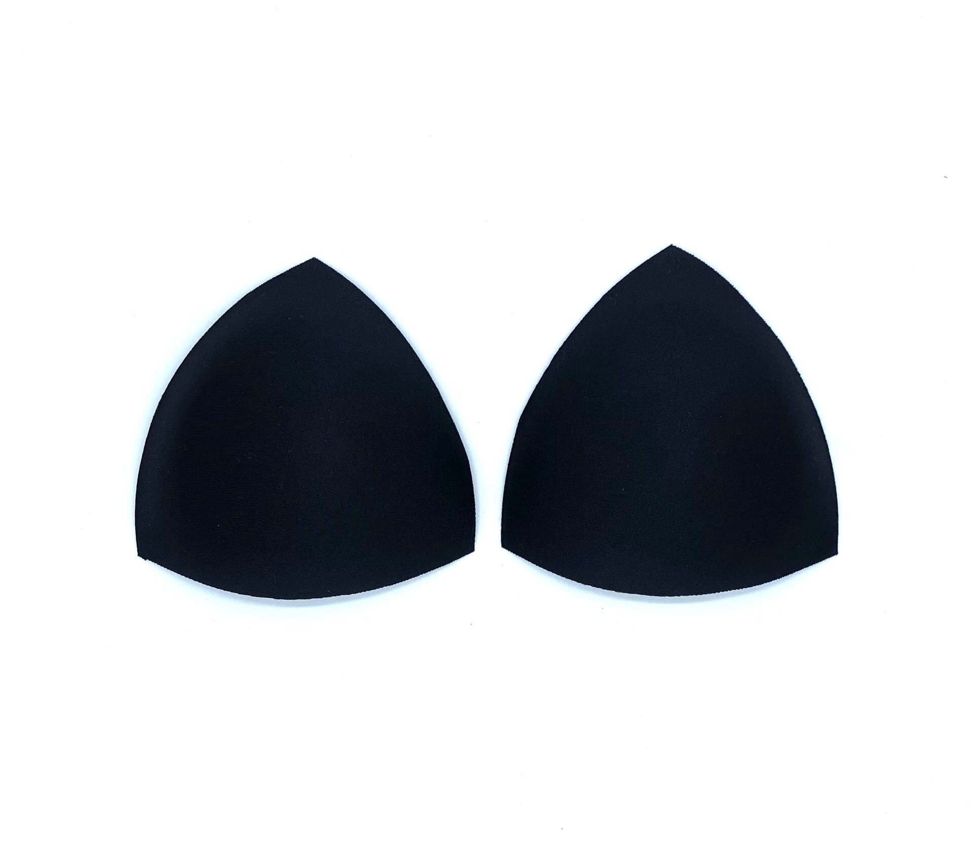 Чашечки для бюстгальтера (чашки для купальников) с равномерным наполнением треугольные р.14 цв. черный (2 комплекта)