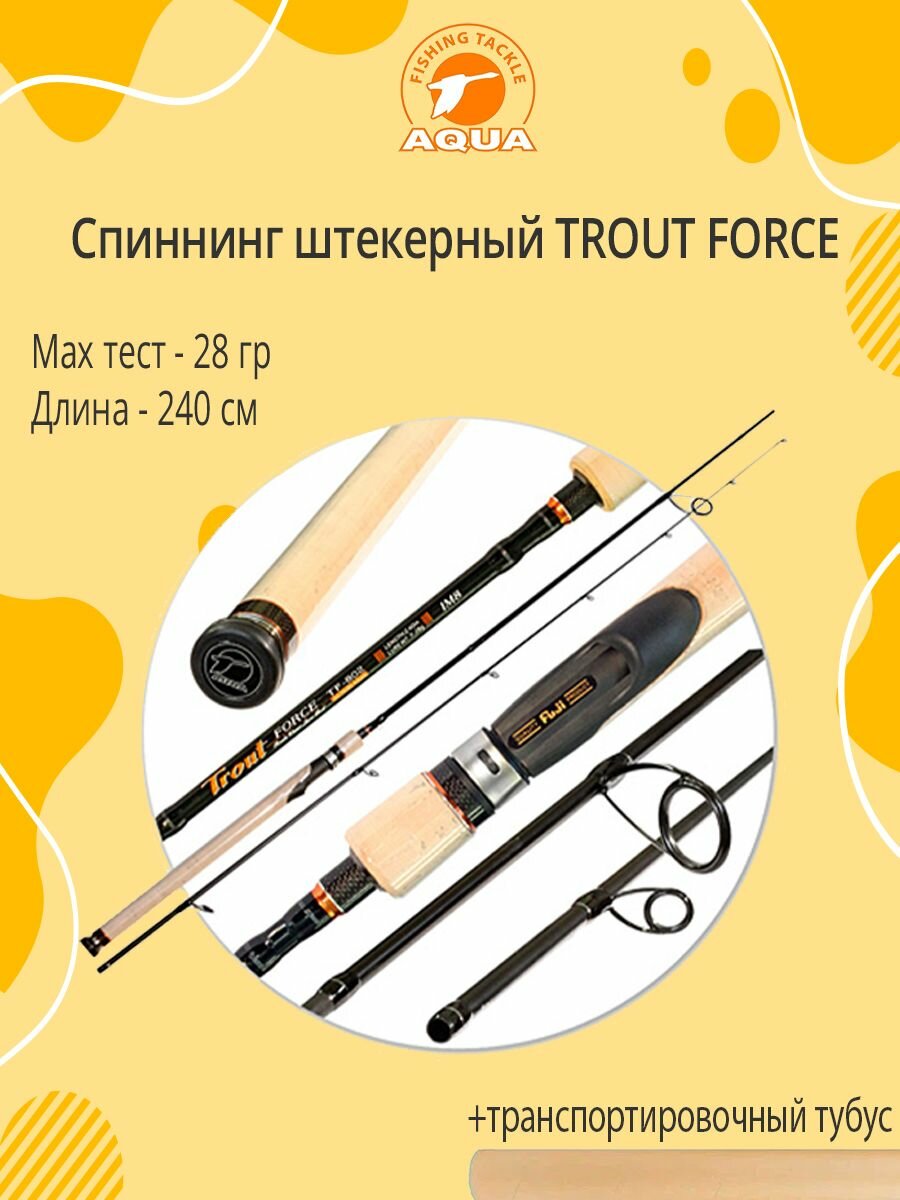 Спиннинг штекерный AQUA TROUT FORCE 2,40m, 7-28g