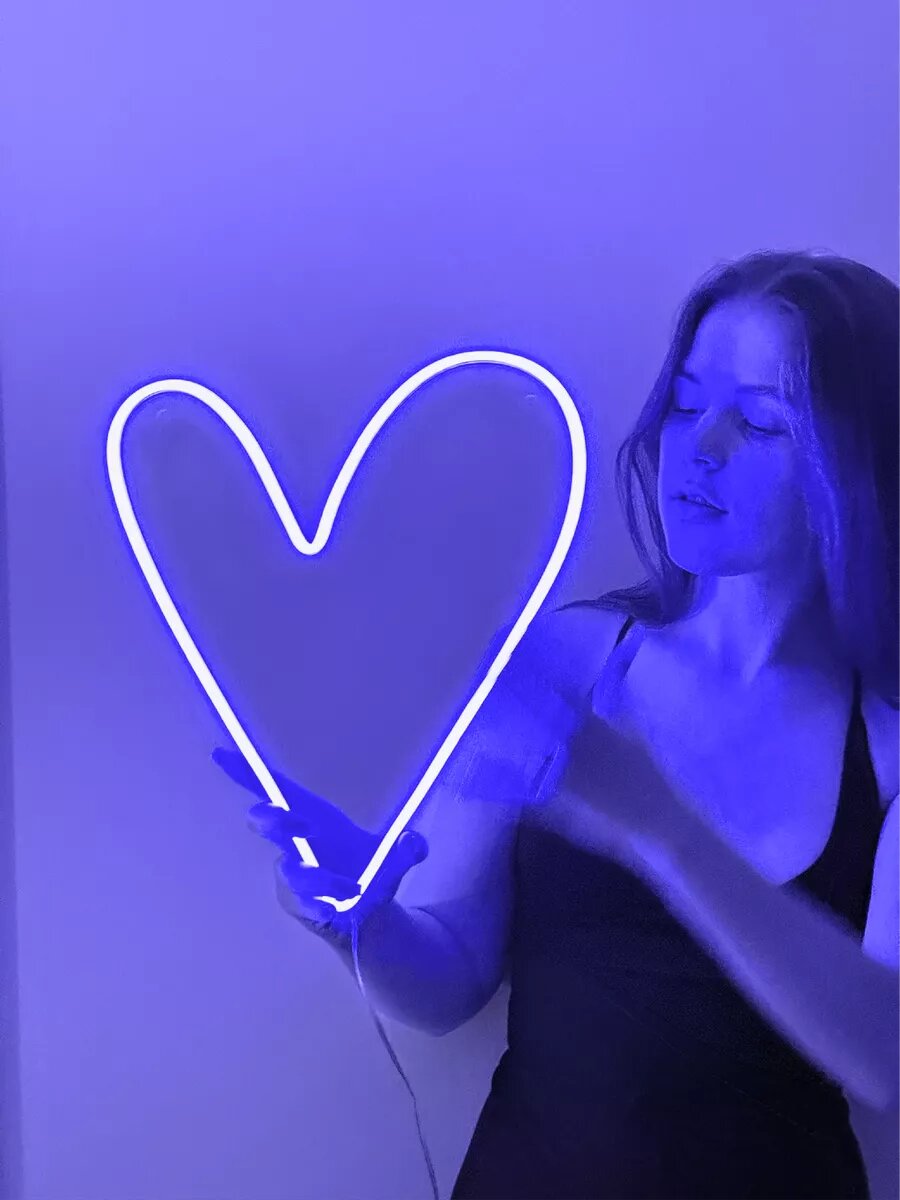 "Сердце" неоновая лампа, светильник