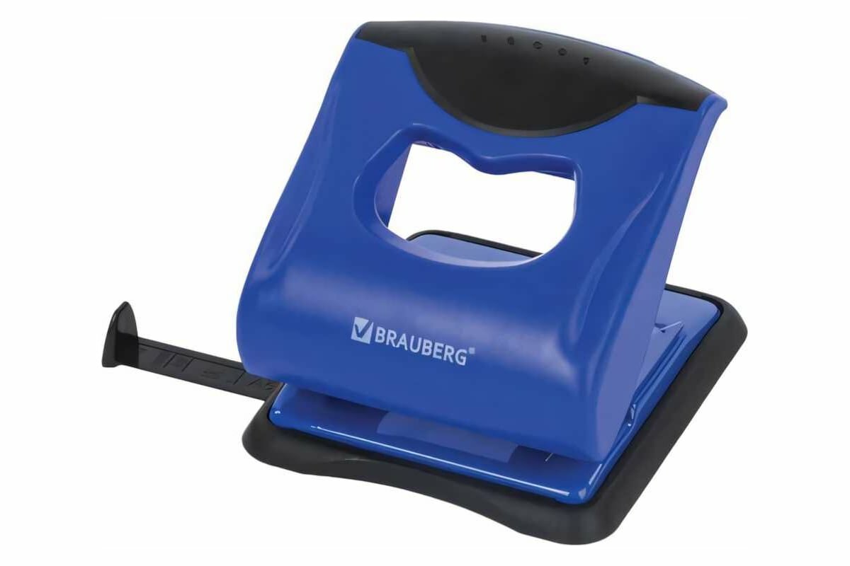 BRAUBERG Jet Pro стандартный дырокол до 30 листов синий/черный для документов 228600