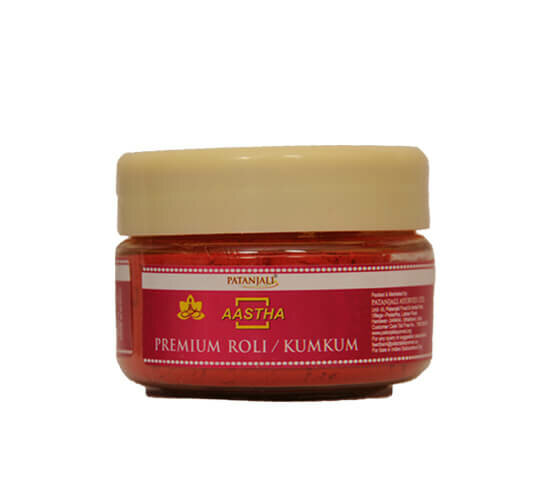 PREMIUM ROLI KUMKUM, Patanjali (премиум кумкум для нанесения тилаки, Патанджали), 25 г.