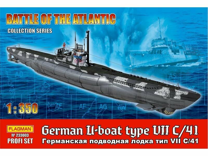 Склеиваемая пластиковая модель Германская подводная лодка типа VIIC/41 PROFI SET. Масштаб 1:350