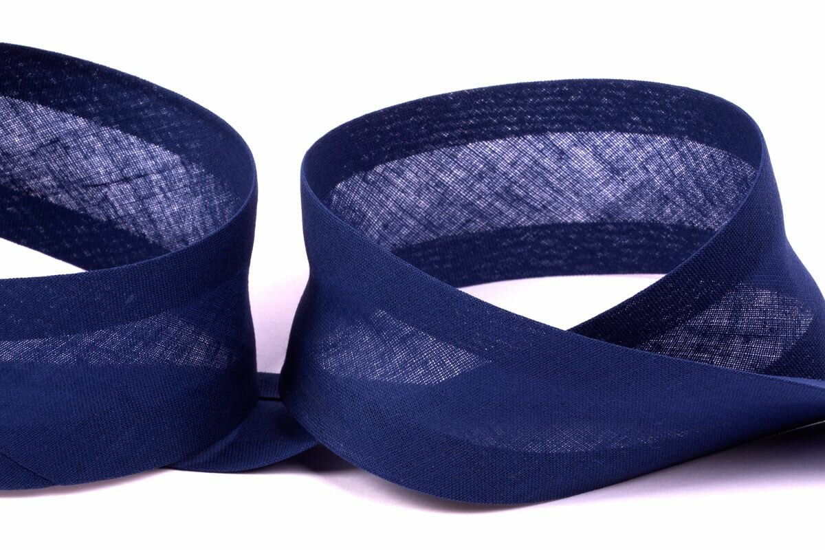 Косая бейка Х/Б "Gamma" GK-40C 40 мм 25 м 1 м №052 синий