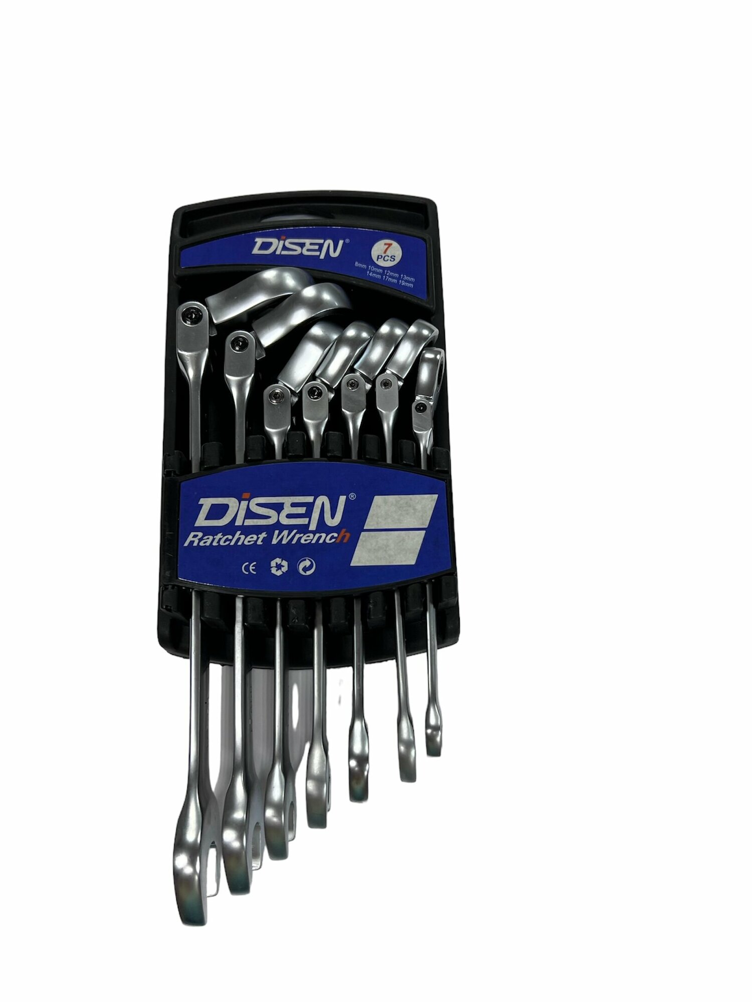 Набор ключей трещ. шарнир "DISEN" 7пр (8-19) холдер DSH 1509