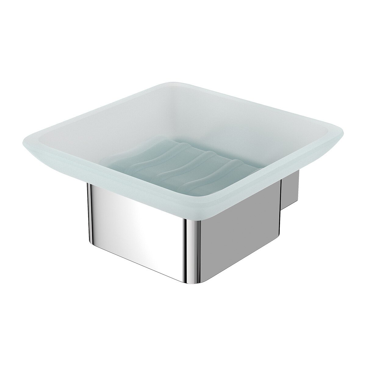 Мыльница Lemark SMOOTH LINE с держателем, хром, металл стекло