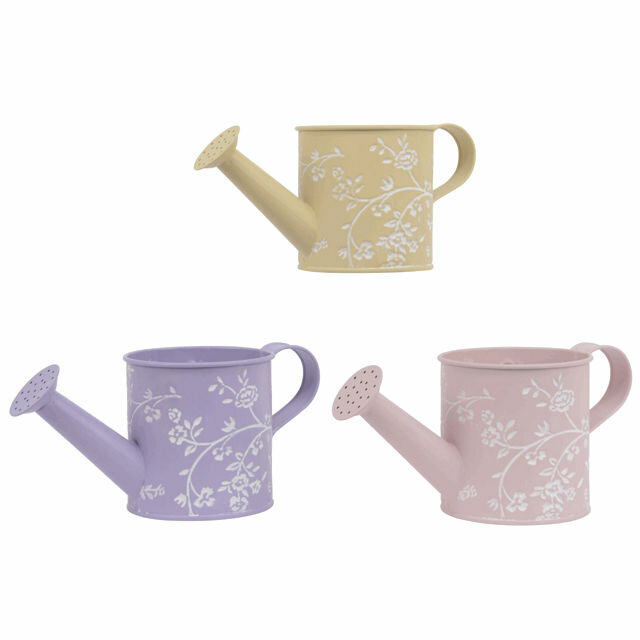 Металлическое кашпо Лейка с цветами d10см h10см, цвет в ассортименте, 1 шт для дома