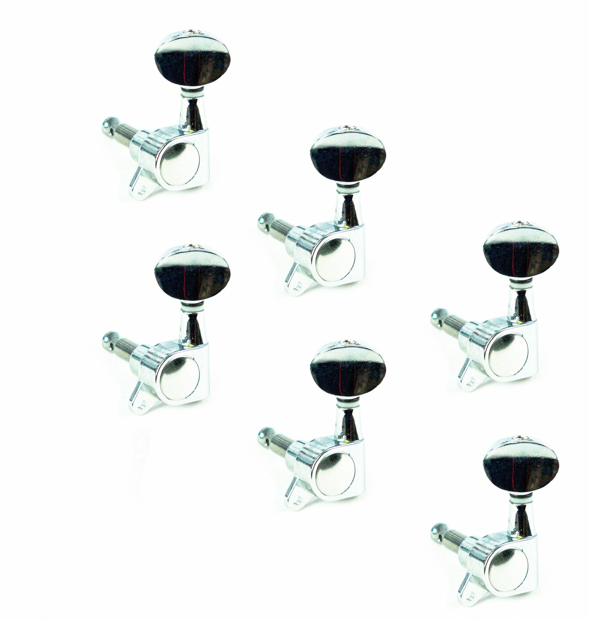 Колки 6 в линию, правые, реверсные ALICE AE-016, хром