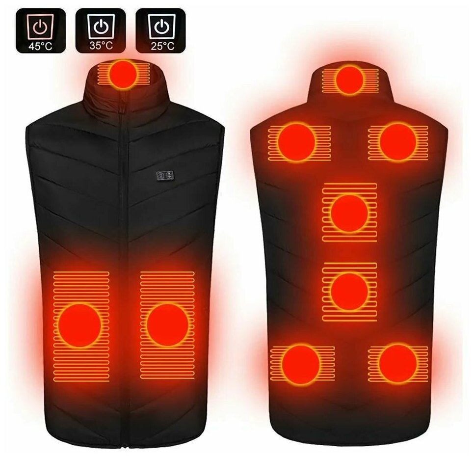 Теплая телогрейка безрукавка - зимний жилет с подогревом
