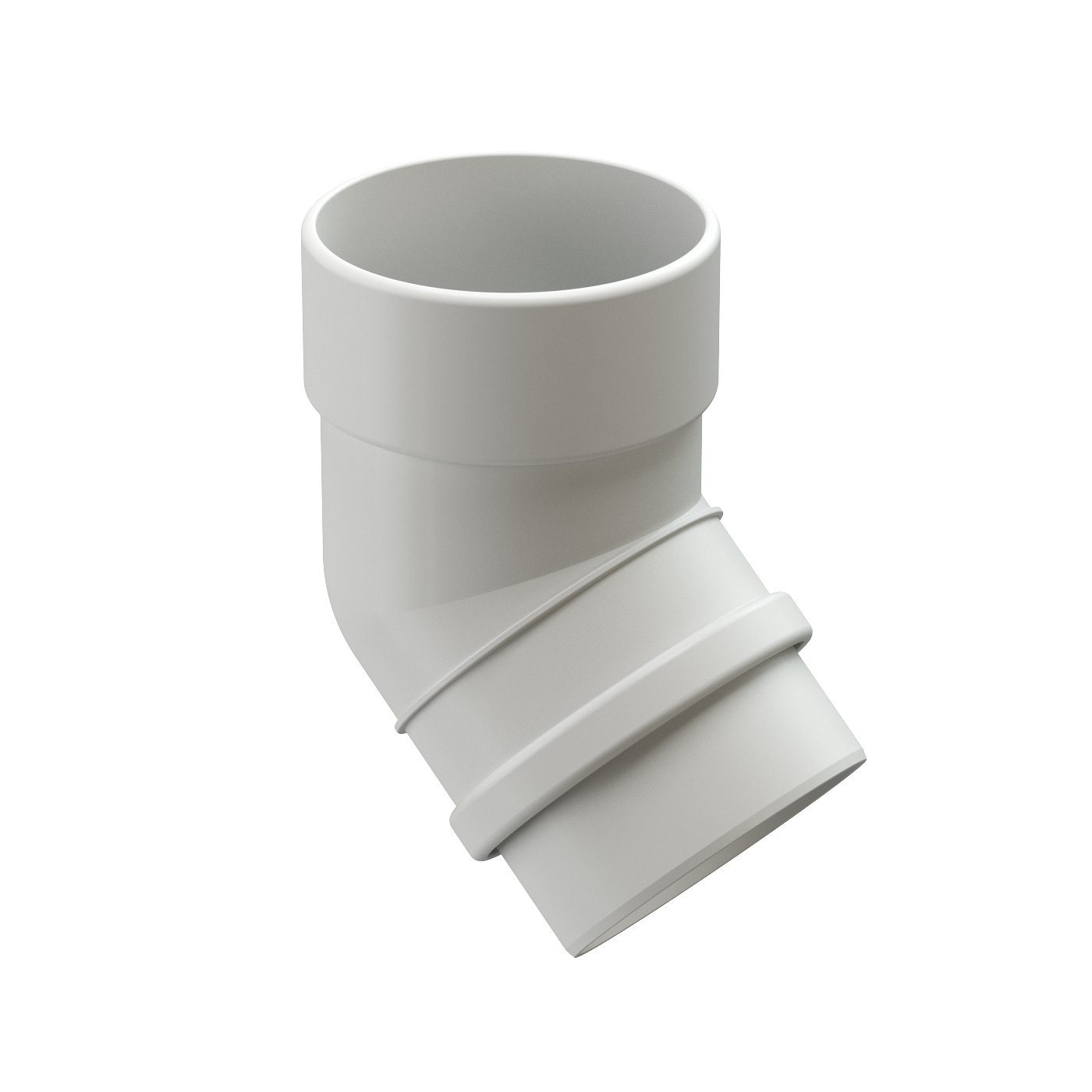 Колено для водосточных систем Docke LUX ПВХ 45градусов, цвет пломбир RAL 9003