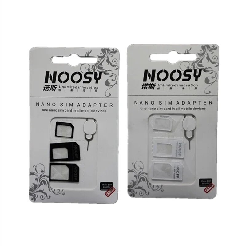 10 комплектов 4 в 1 адаптер Noosy Nano Sim-карты + адаптер Micro Sim-карты + стандартный адаптер SIM-карты для IPhone