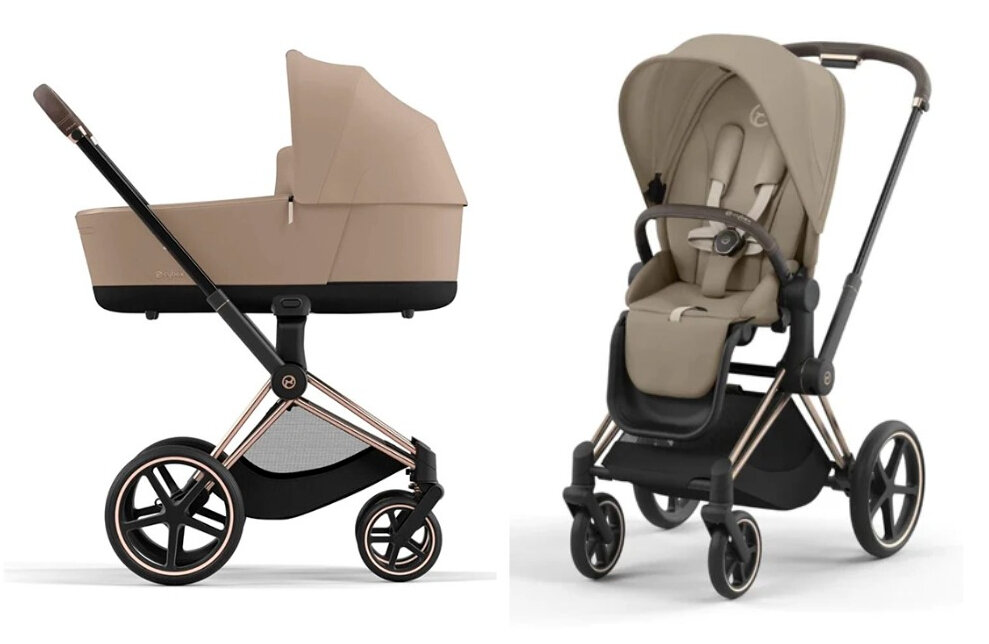Коляска 2 в 1 Cybex Priam IV cozy beige (шасси rose gold)