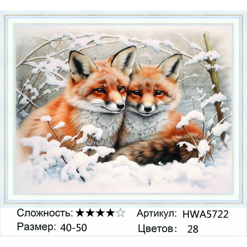 Алмазная мозаика Painting Diamond HWA5722, холст на подрамнике, круглые стразы, 40x50 см