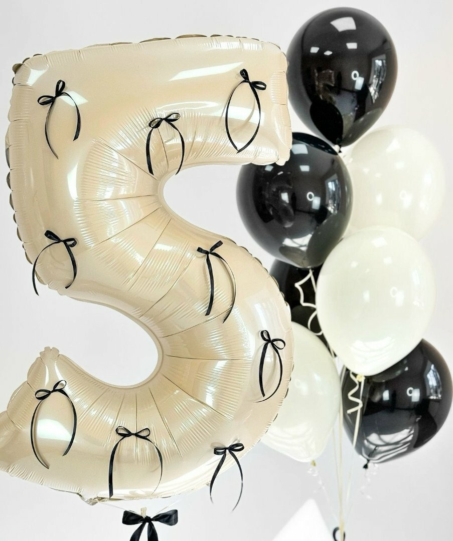 Набор воздушных шаров с гелием «Бантики и шарики»