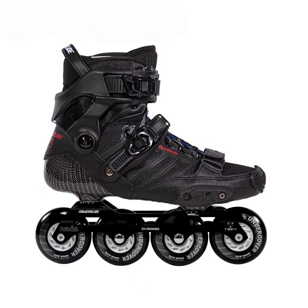 Роликовые коньки Powerslide Hardcore EVO Trinity мужские 41, Черный, 4-80mm black